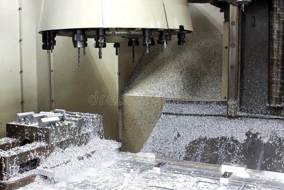 CNC Machine Room and Tool Set Stock Image - Image of machining, process ...