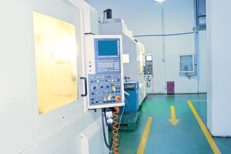 Operator Working CNC Machine Stock Photo - Image of manufacturing ...