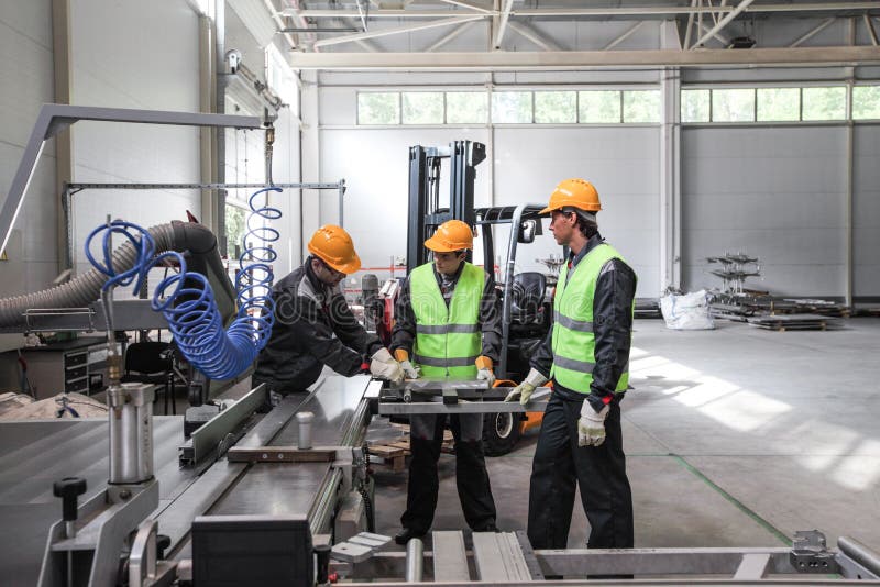 Workers at CNC Machine Shop Stock Photo - Image of work, serviceman ...