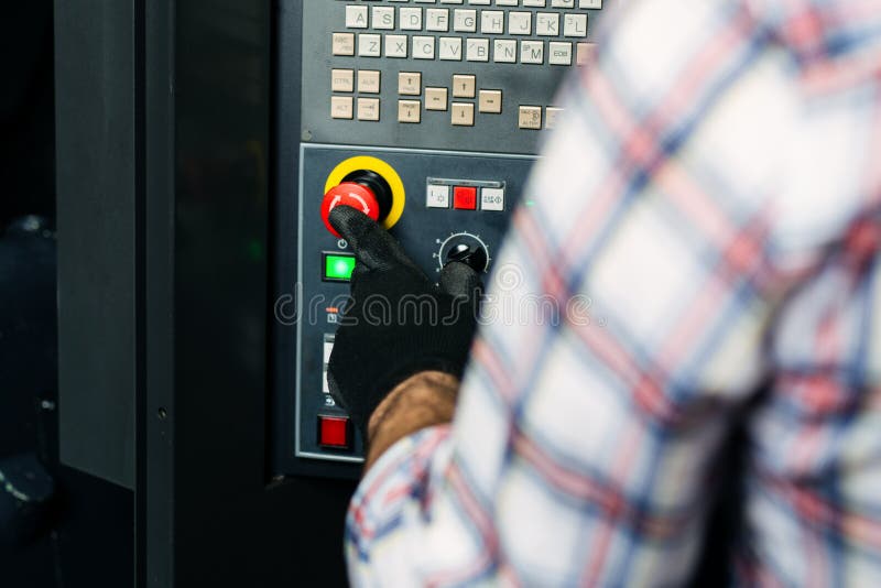 Cnc machine stop stock illustration. Illustration of equipment - 140346496