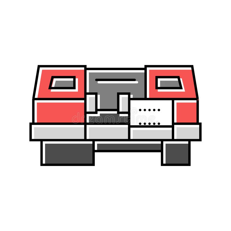 Cnc Machine Tool Work Color Icon Vector Illustration Stock Vector ...