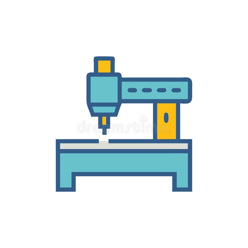 CNC Machine Tools Icon Design Stock Illustration - Illustration of ...