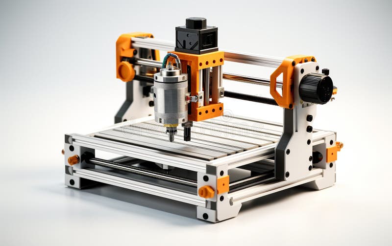 CNC Machine on a White Background -Generative Ai Stock Illustration ...