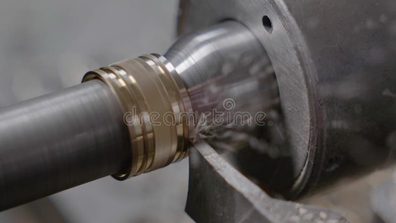 Cnc Machine at Work. Cutting Tool Processing Steel Metal Detail on ...