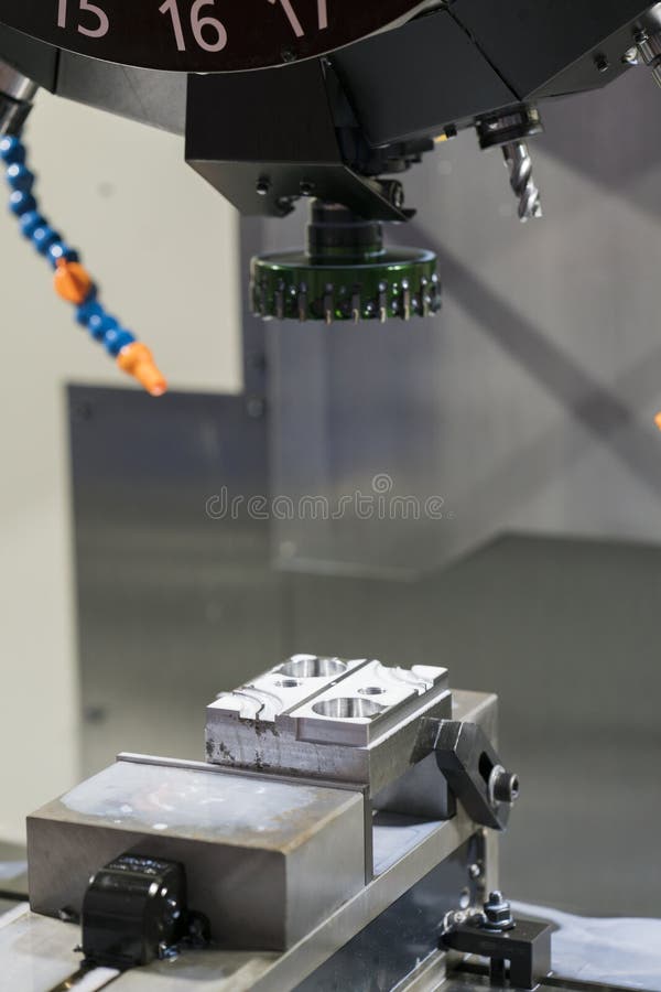 CNC Machining Center Cutting Precision Part Stock Photo - Image of ...