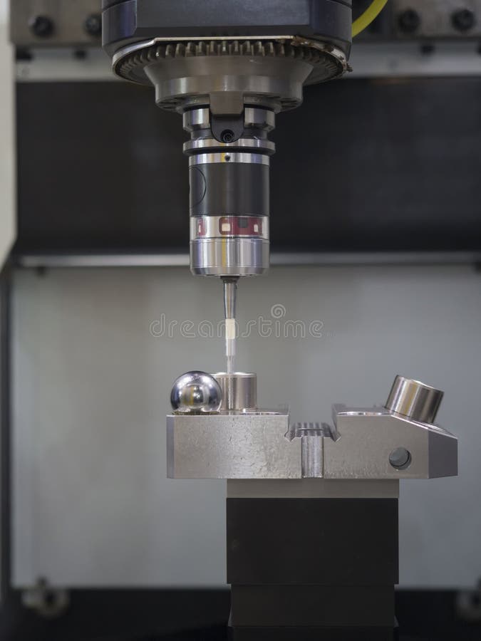 CNC Machining Center Inspection Dimension on Machine Stock Photo ...