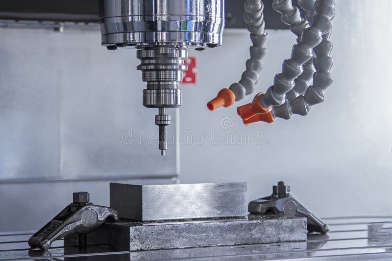 CNC Machining Center Setting Center Bar after Cutting Metal Stock Image ...