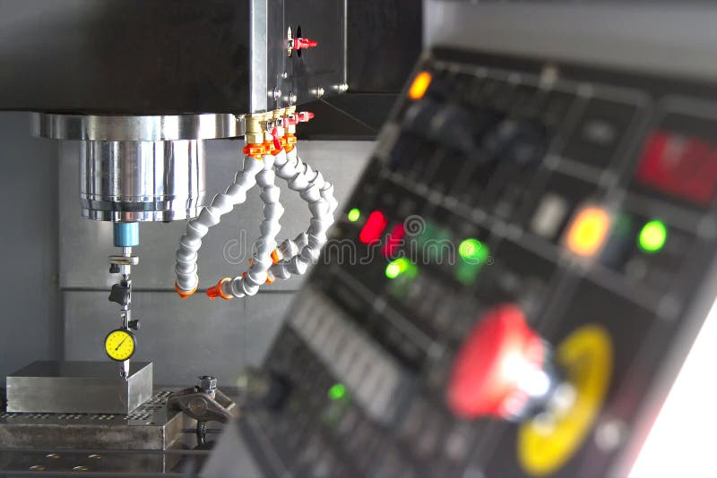 CNC Machining Center Setting Tool Tip after Cutting Metal Stock Image ...