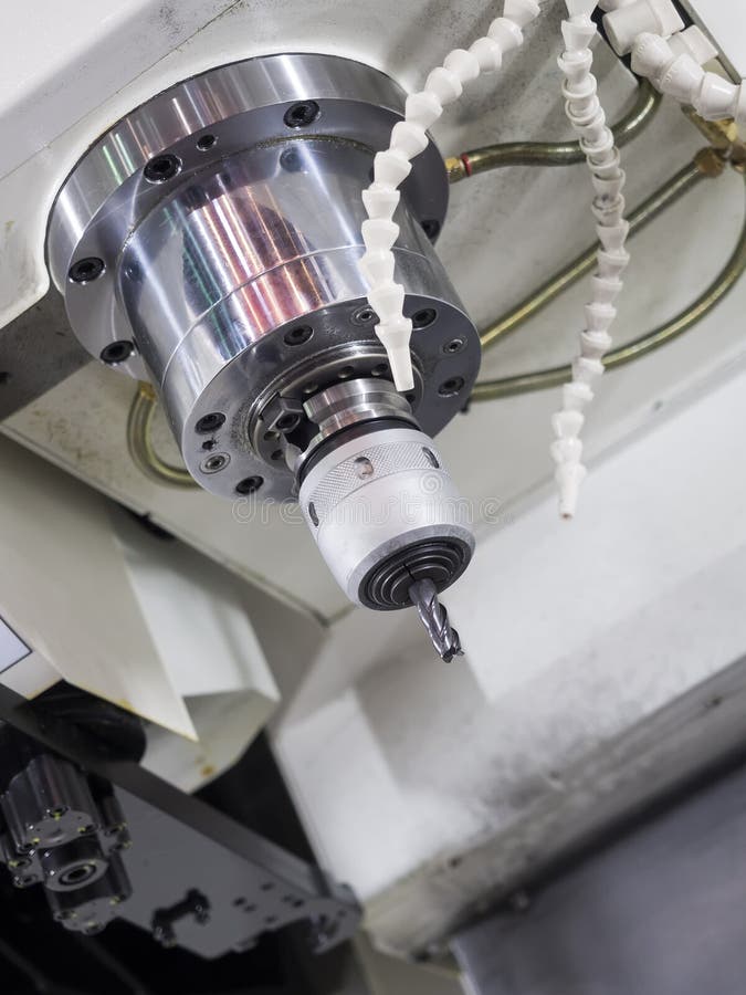 CNC Machining Center Spindle Stock Image - Image of production, index ...