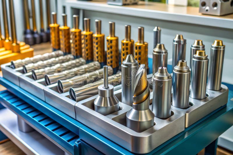 CNC Machining Tools End Mills Storage and Organization Stock ...