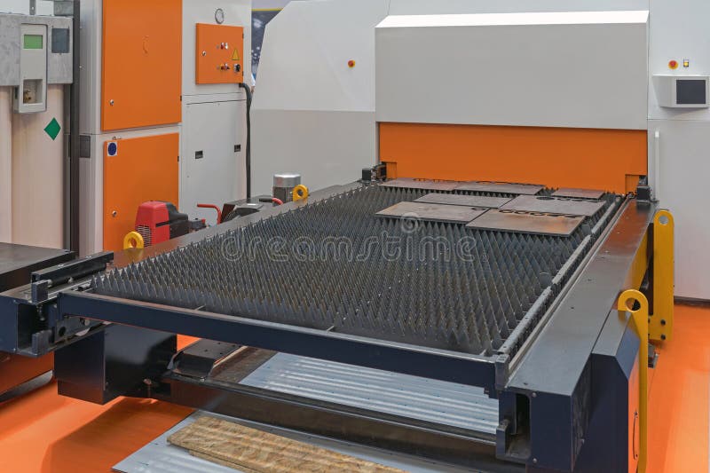 Cnc Metal Machine Workshop stock image. Image of work - 368537923