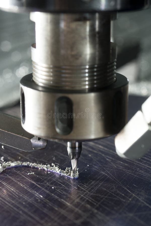 CNC Metal Machining by Mill Stock Image - Image of spraying, accuracy ...