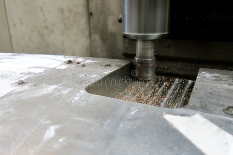 CNC metal vertical machine stock photo. Image of indoors - 50684142