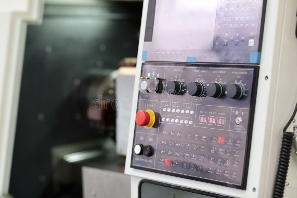 CNC Metalworking Lathe Control Panel Stock Image - Image of lathe ...
