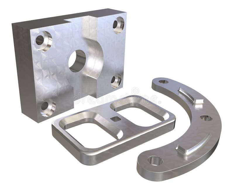 CNC milled parts stock photo. Image of steel, production - 165299628