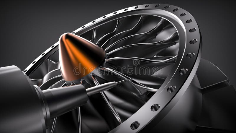 Cnc Milling Aluminum Turbine in Five Axis Machine. Stock Illustration ...