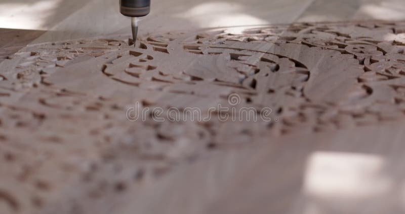 CNC Milling Cuts Pattern on Wood Stock Footage - Video of teeth ...
