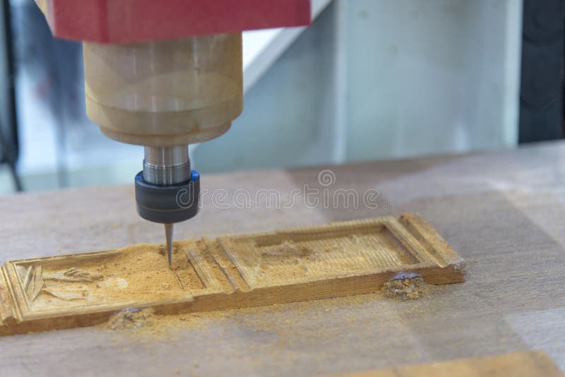 Cutting Wood on CNC Milling Stock Photo - Image of spindle, selective ...