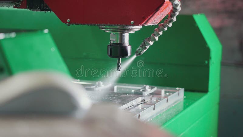 CNC Milling or Drilling Machine Stock Image - Image of metal, motion ...