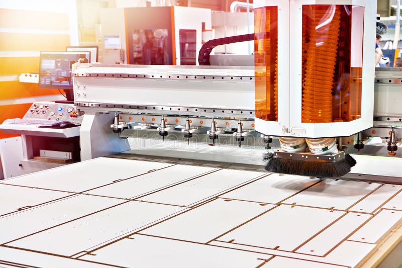 CNC Milling and Engraving Machine Woodworking Stock Image - Image of ...