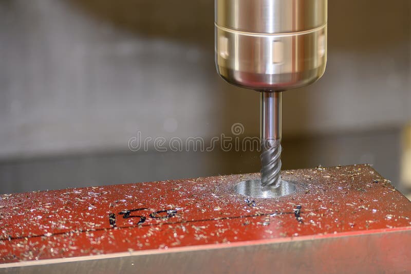 The CNC Milling Machine Bore Cutting at SKD Material Parts Stock Image ...