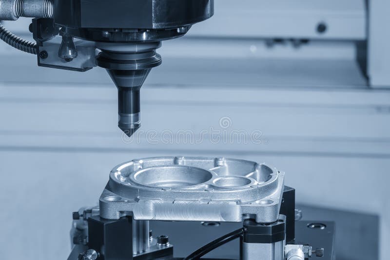 The CNC Milling Machine Chamfer Cutting Aluminum Part by Chamfer Tool ...