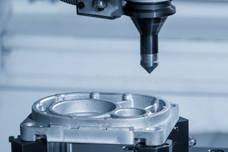 The CNC Milling Machine Chamfer Cutting Aluminum Part by Chamfer Tool ...