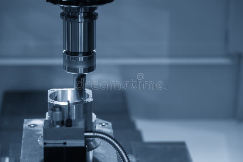 The CNC Milling Machine Chamfer Cutting Aluminum Part by Chamfer Tool ...