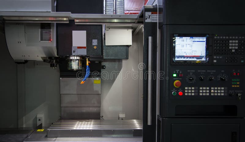 CNC milling machine stock image. Image of factory, carving - 105176619
