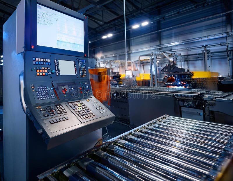 CNC Milling Machine with Controller in Factory Stock Illustration ...