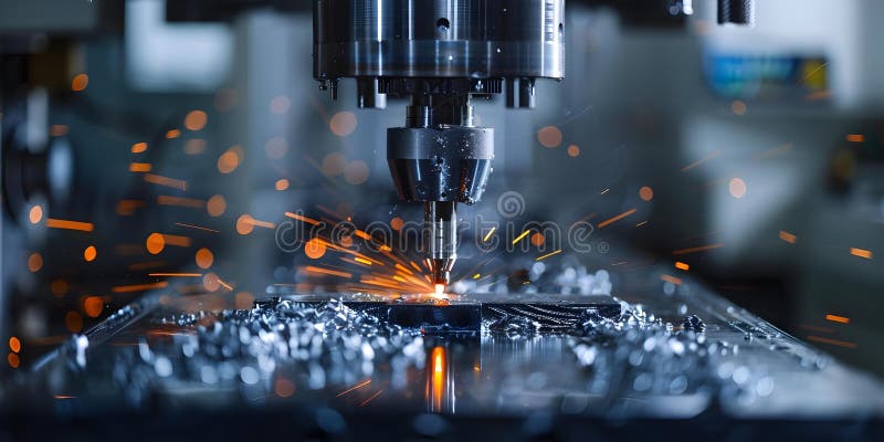 A CNC Milling Machine Creating Injection Mold Parts with Endmill Tools ...