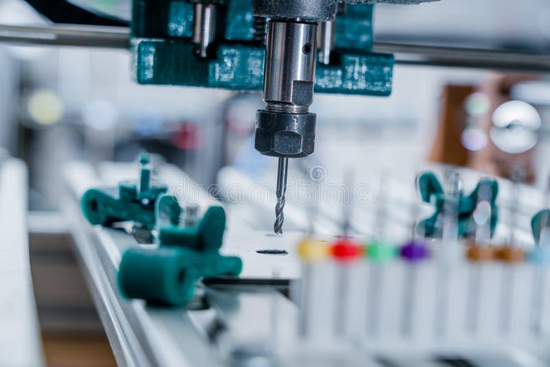 CNC Milling Machine Cutting Aluminium Part Stock Image - Image of ...