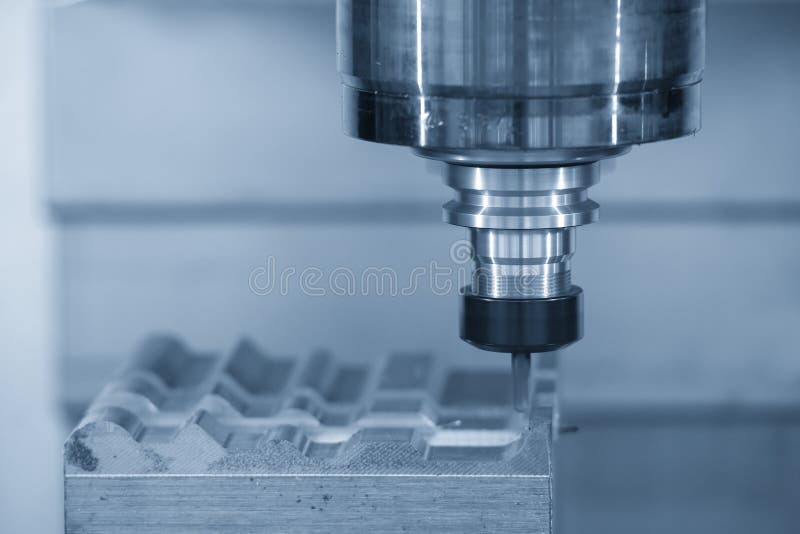 The CNC Milling Machine Cutting the Automotive Mold Part Stock Image ...