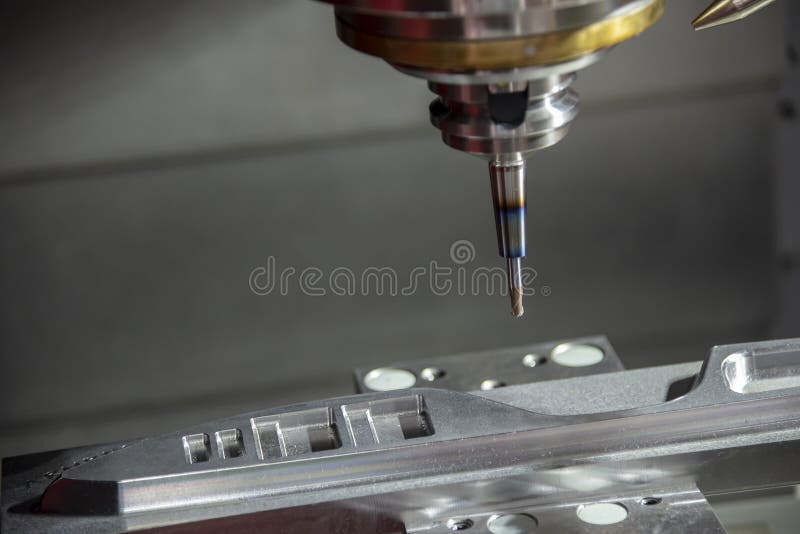 The CNC Milling Machine Cutting the Automotive Mold Part Stock Image ...