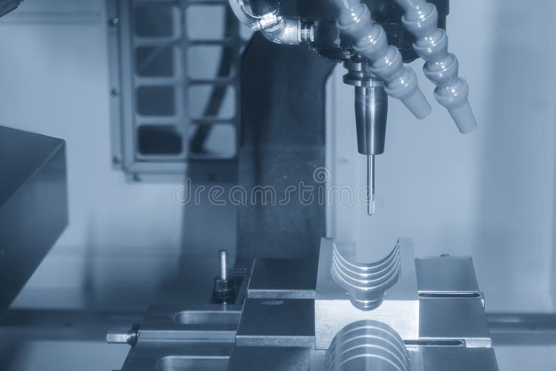 The CNC Milling Machine Cutting Blow Mold Part by Solid Ball End Mill ...