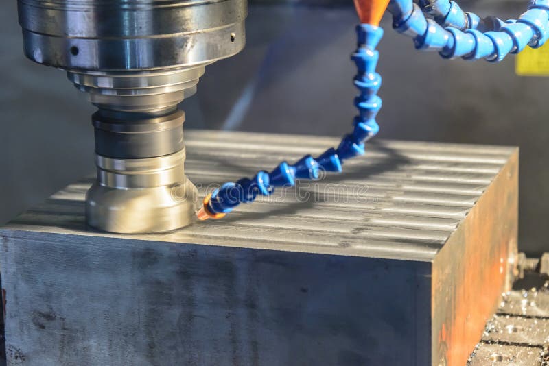 CNC Machining And Tool Milling Cutting Raw Material Stock Image - Image ...