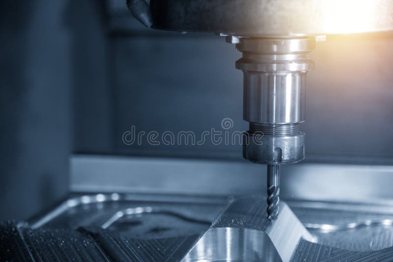 The CNC Milling Machine Cutting the Forging Mold. Stock Image - Image ...
