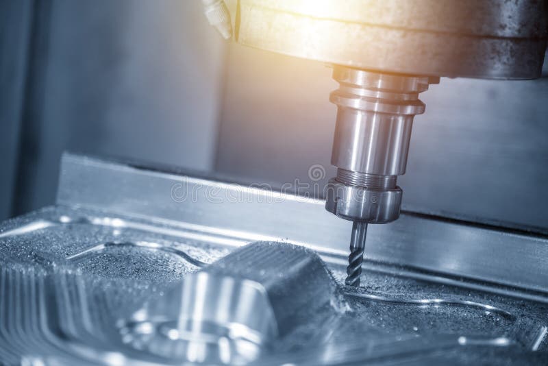 The CNC Milling Machine Cutting the Forging Mold. Stock Image - Image ...