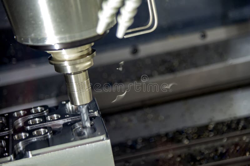 The CNC Milling Machine Cutting the Forging Mold. Stock Photo - Image ...