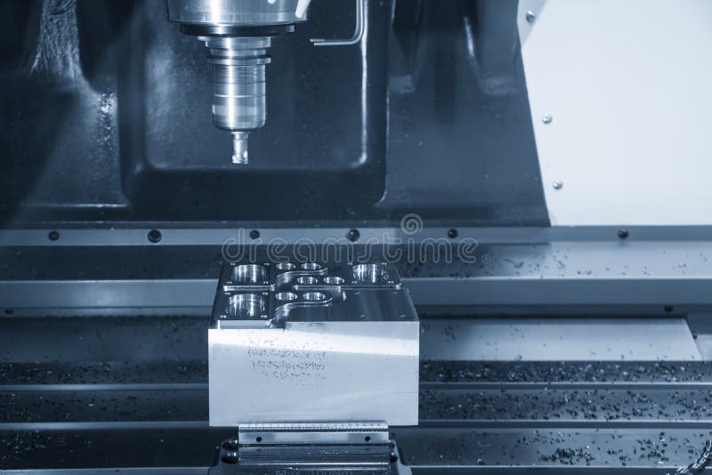 The CNC Milling Machine Cutting the Forging Mold. Stock Image - Image ...