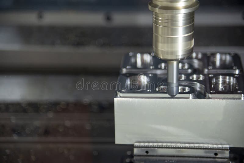 The CNC Milling Machine Cutting the Forging Mold. Stock Photo - Image ...