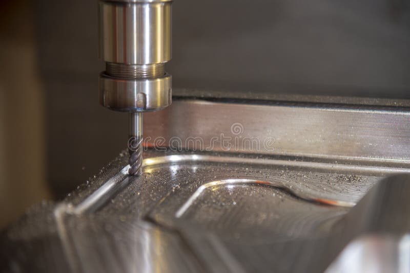 The CNC Milling Machine Cutting the Forging Mold. Stock Image - Image ...