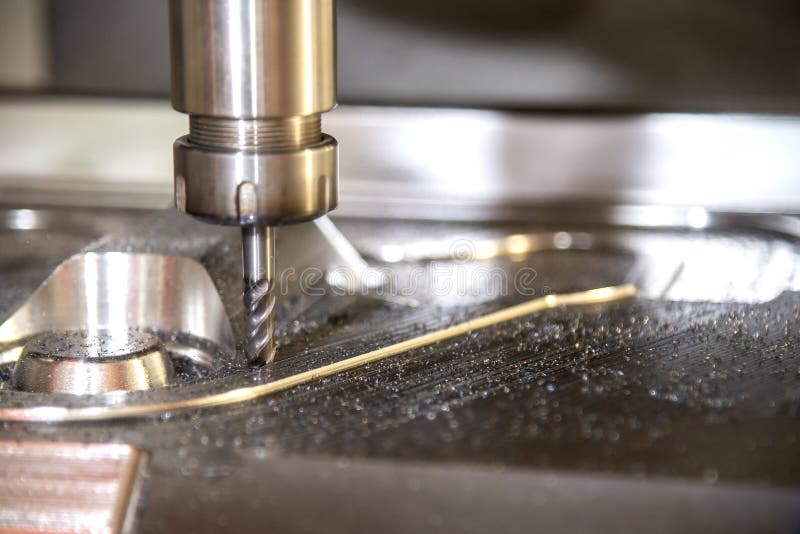 The CNC Milling Machine Cutting the Forging Mold. Stock Image - Image ...