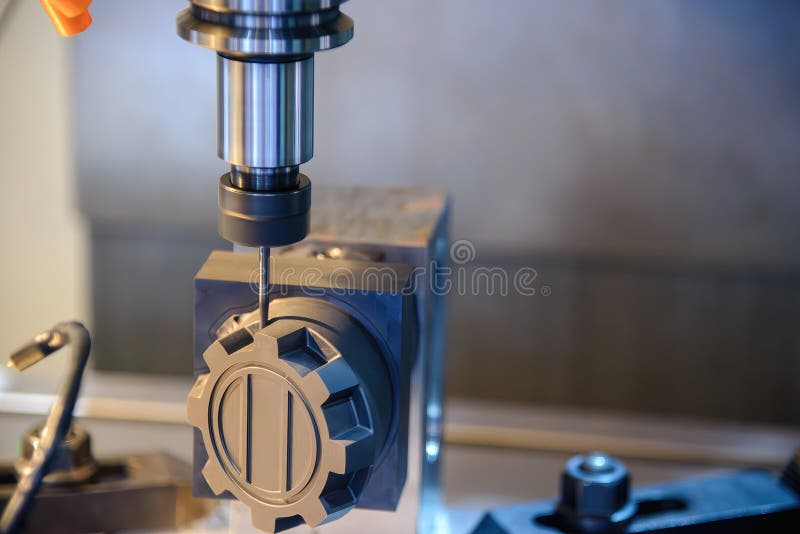 The CNC Milling Machine Cutting the Graphite Electrode Parts by Solid ...