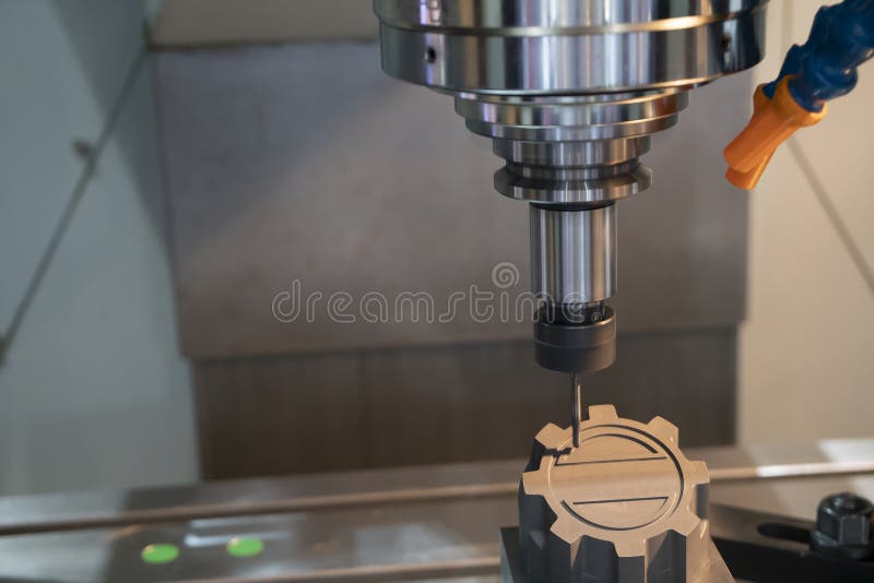 The CNC Milling Machine Cutting the Graphite Part Stock Photo - Image ...