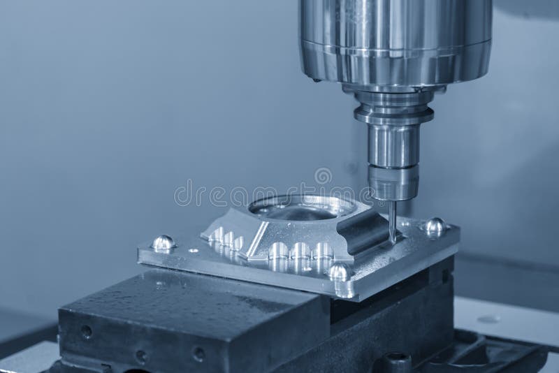 The CNC Milling Machine Cutting the Injection Mold Part Stock Photo ...