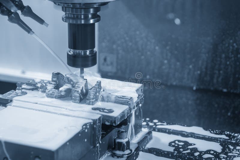 The CNC Milling Machine Cutting Injection Mold Part by Solid Ball End ...