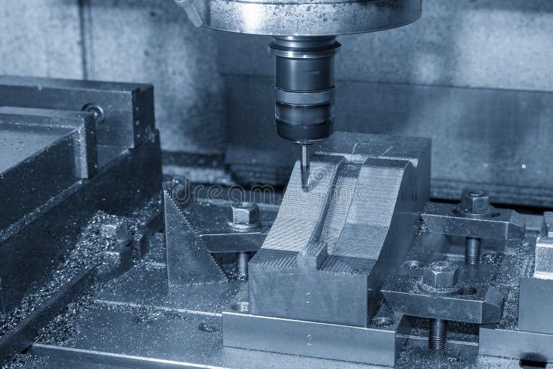 The CNC Milling Machine Cutting Injection Mold Part by Solid Ball End ...