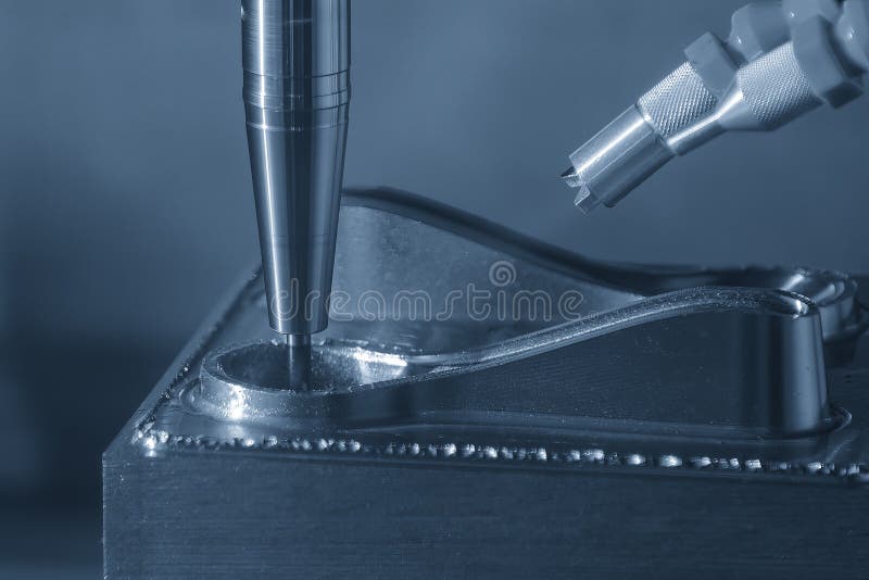 The CNC Milling Machine Cutting Injection Mold Part by Solid Ball End ...