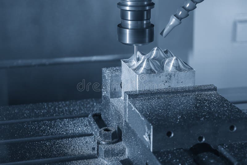 The CNC Milling Machine Cutting Injection Mold Part by Solid Ball End ...